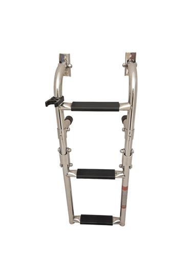Boot zwemtrap RVS zwarte treden klapbaar 2+1-treden – Bateau Bootservice
